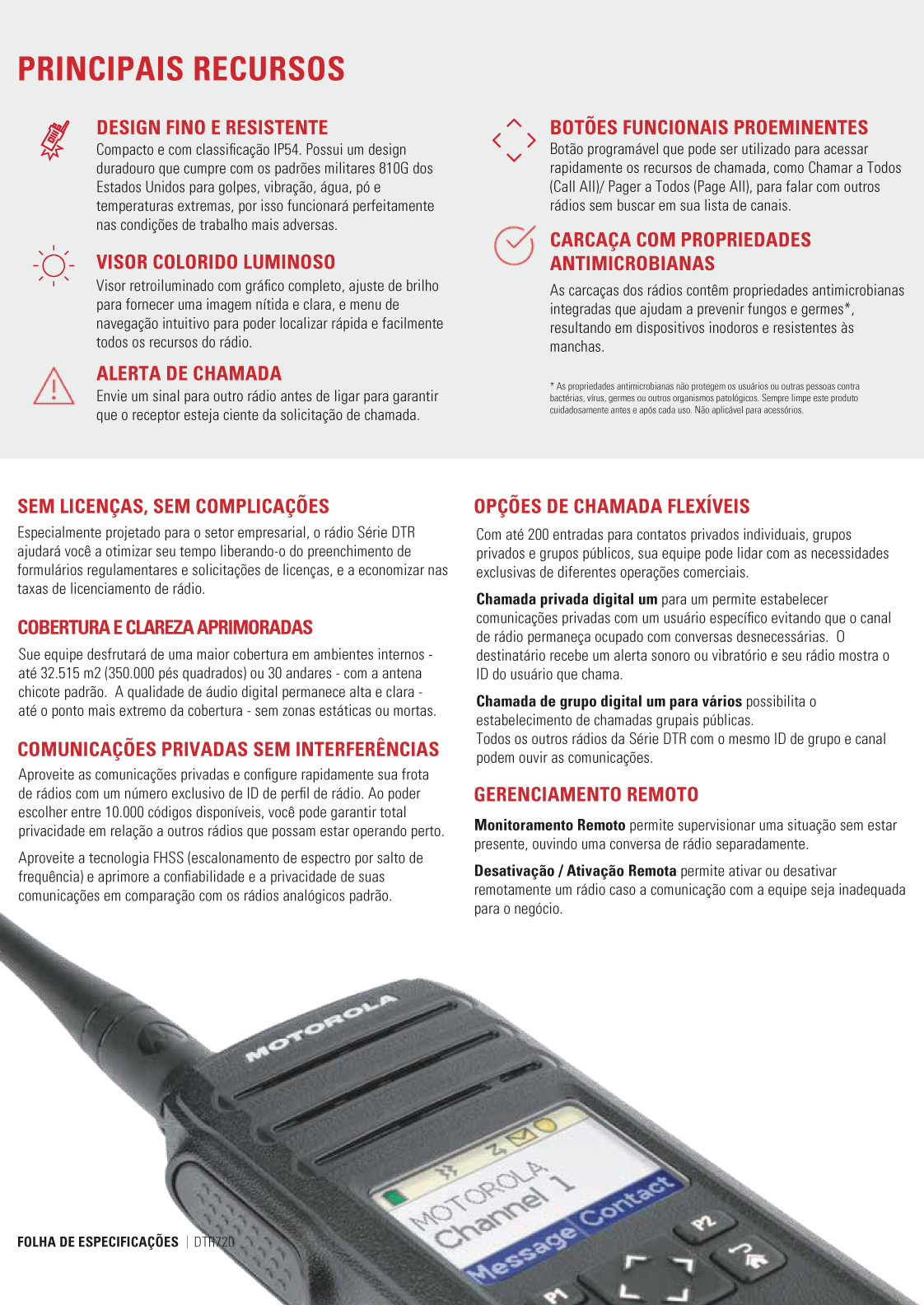Rádio Motorola - DTR720 - Ricall - Inteligência em Radiocomunicação